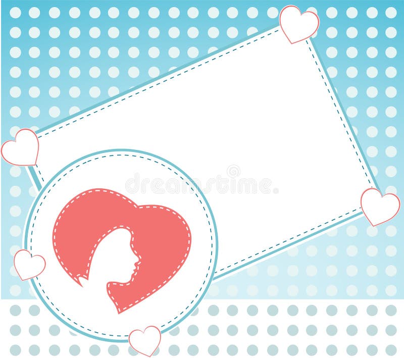 Card with Heart and Woman Head. Invitation Card Stock Vector ...