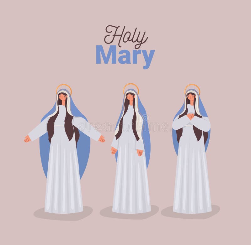 Holy mary card stock vector. Illustration of woman, design - 221425549
