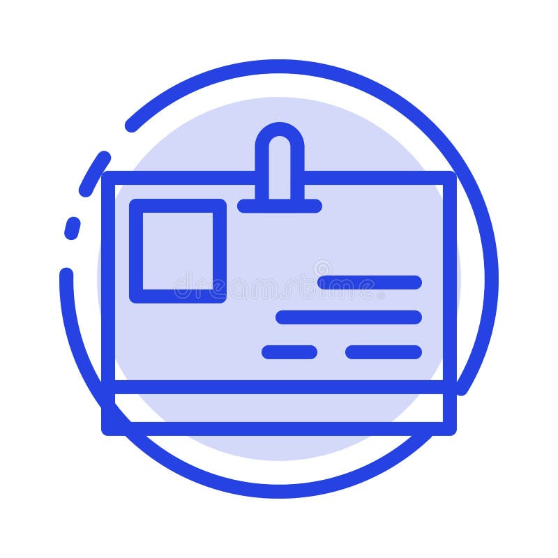 Card, ID Card, Identity, Pass Blue Dotted Line Line Icon Stock Vector ...