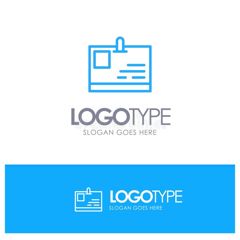 Card, ID Card, Identity, Pass Blue OutLine Logo with Place for Tagline ...