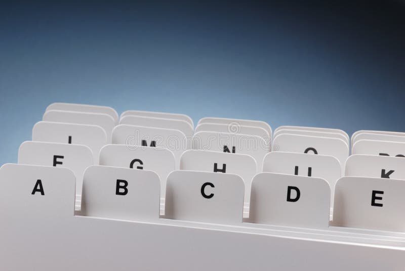 Index Card File System stock photo. Image of macro, blue - 15307654