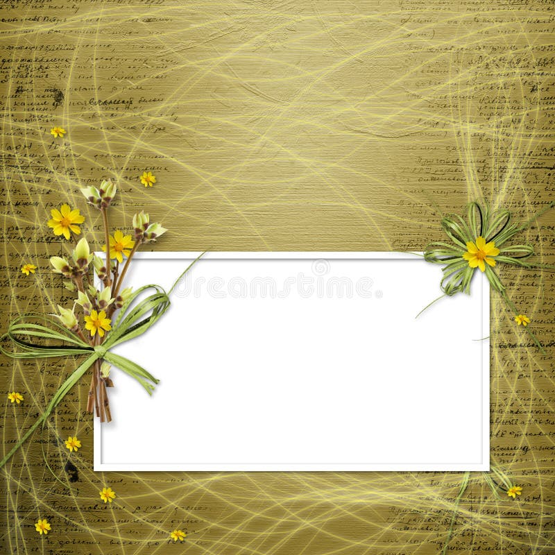 Card for Invitation with Bunch of Flowers Stock Illustration ...
