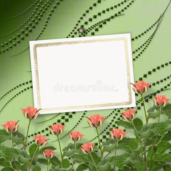 Card for Invitation with Bunch of Flowers Stock Image - Image of luxury ...