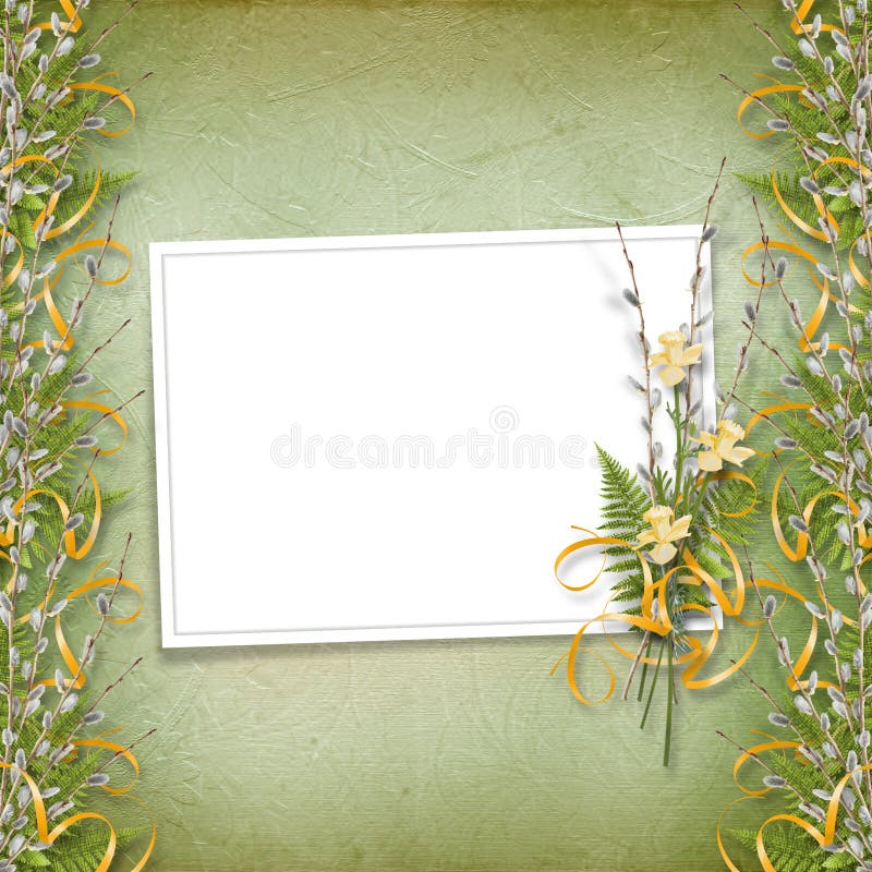 Card for Invitation with Bunch of Willow Stock Illustration ...