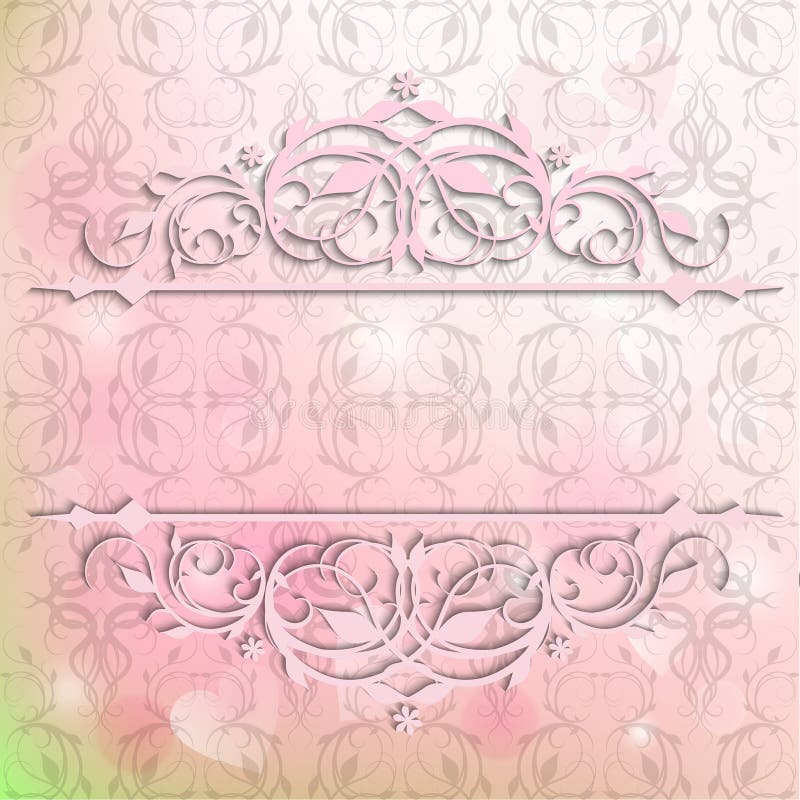 Card for the Invitation and Congratulations on a Pink Background Stock ...