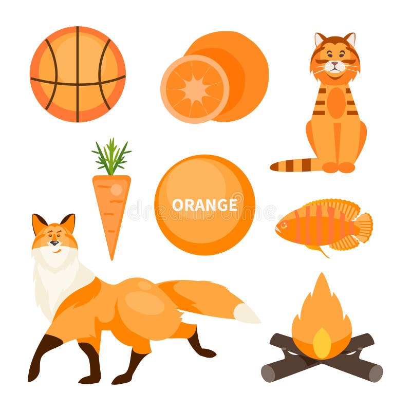 Card with Orange Objects Vector Stock Vector - Illustration of game ...