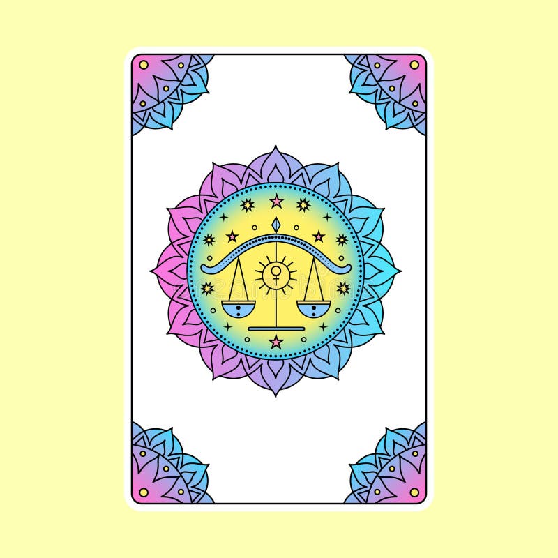 Card with Libra Zodiac Sign Stock Vector - Illustration of sign ...