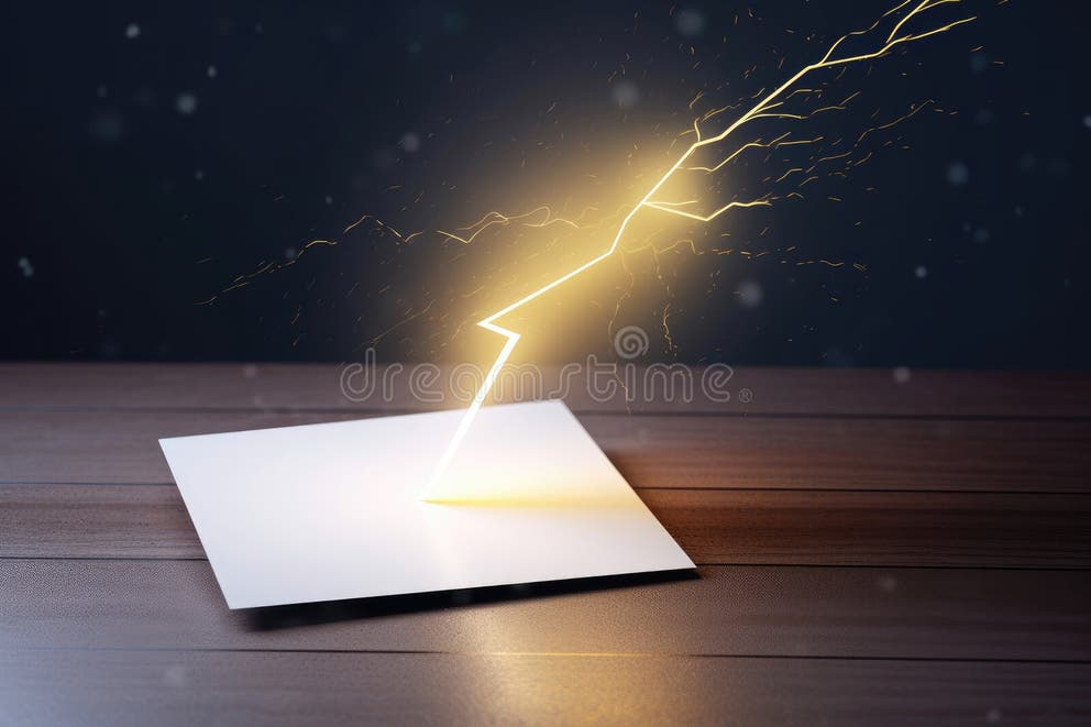 A Card with a Lightning Bolt, Representing Sudden Insight or a ...