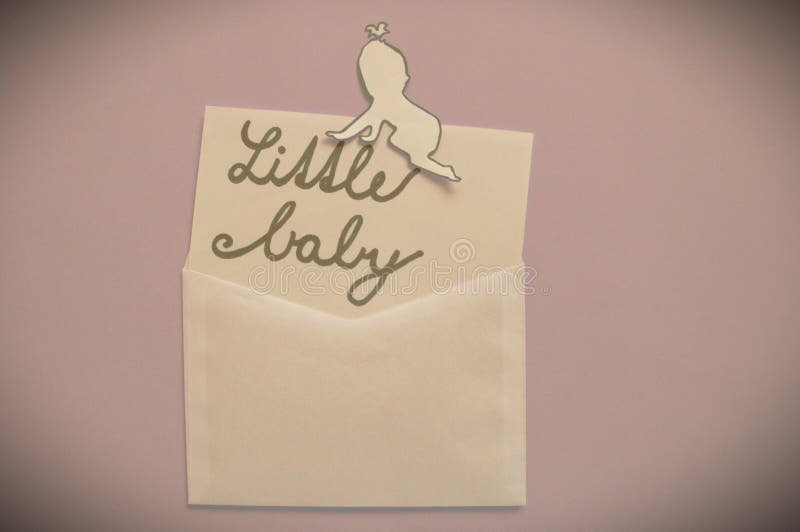Card with Little Baby Write in White Envelope Stock Illustration ...