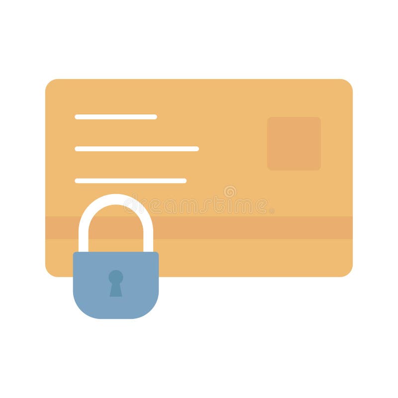 Card Lock Flat Vector Icon Which Can Easily Modify or Edit Stock Vector ...