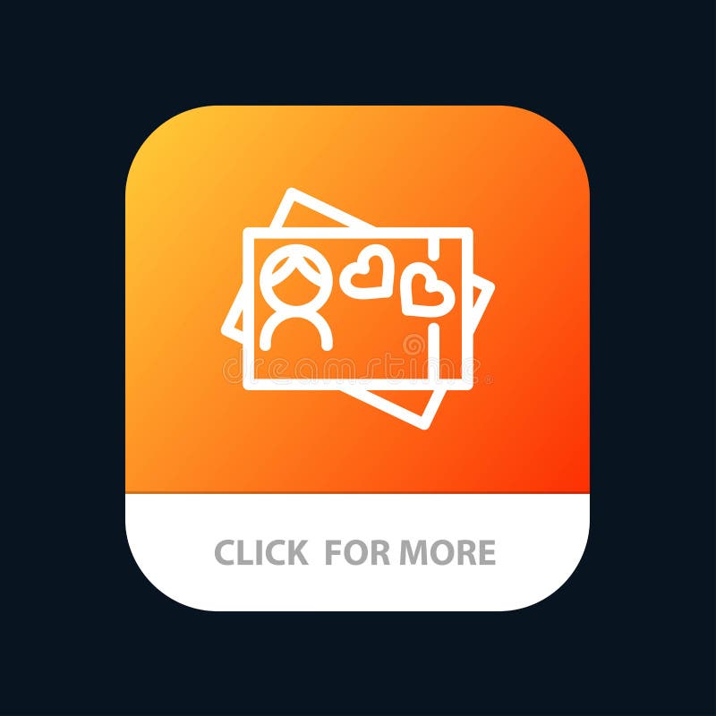 Card, Love, Heart Mobile App Button. Android and IOS Line Version Stock ...