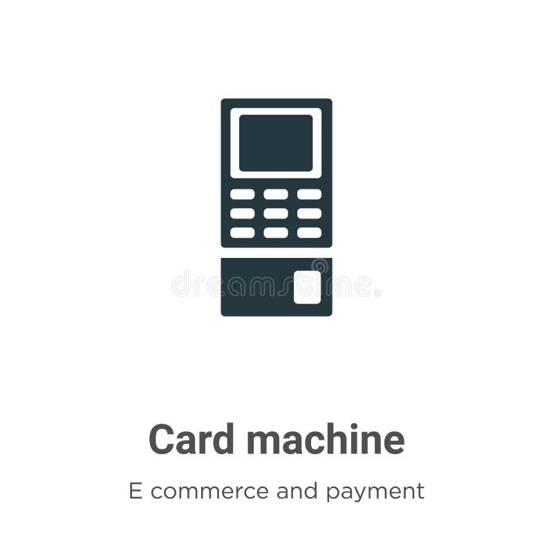Card Machine Vector Icon on White Background. Flat Vector Card Machine ...