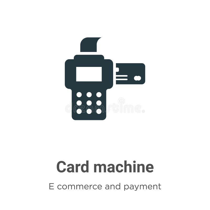 Card Machine Vector Icon on White Background. Flat Vector Card Machine ...