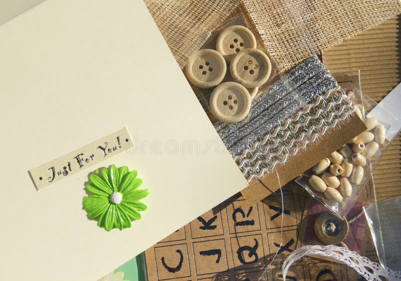 Card Making crafting stock image. Image of buttons, crafting - 15601155