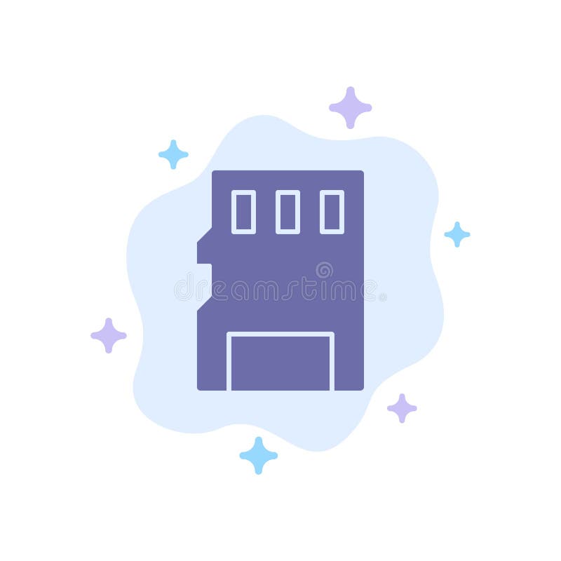 Card, Memory, Memory Card, SD Blue Icon on Abstract Cloud Background ...