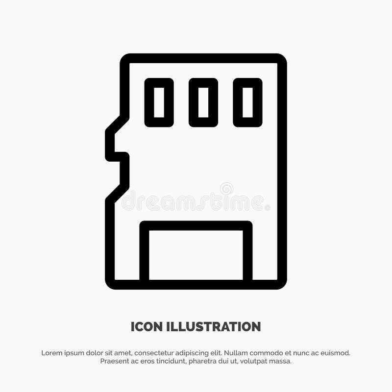 Card, Memory, Memory Card, SD Line Icon Vector Stock Vector ...