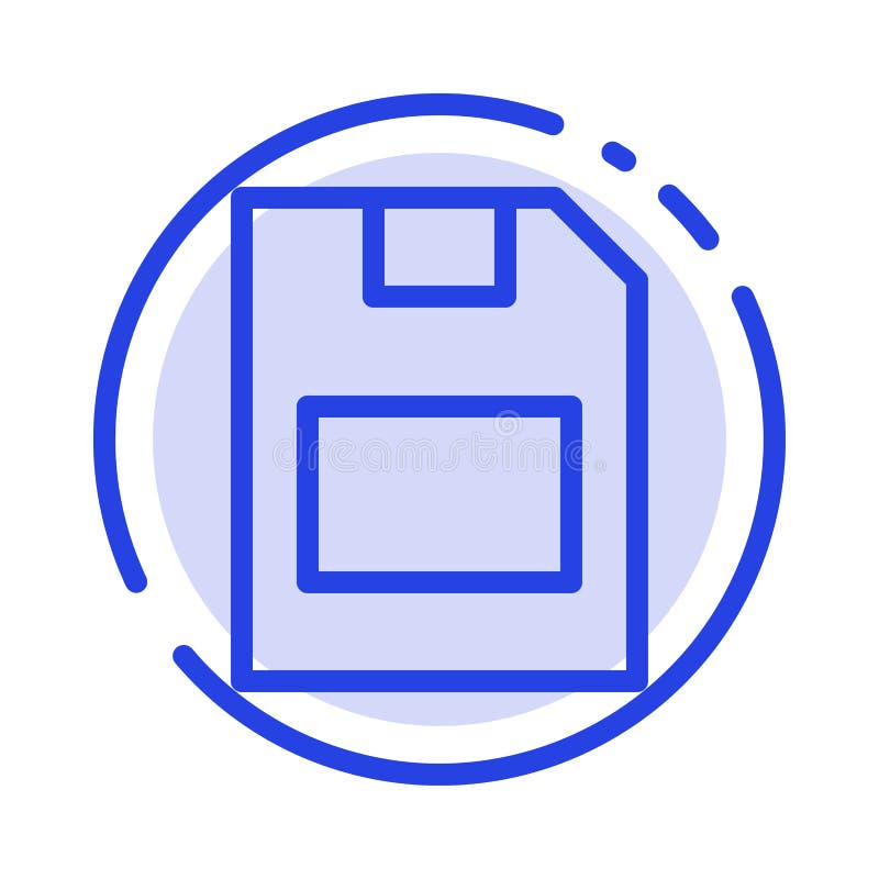 Card, Memory Card, Storage, Data Blue Dotted Line Line Icon Stock ...