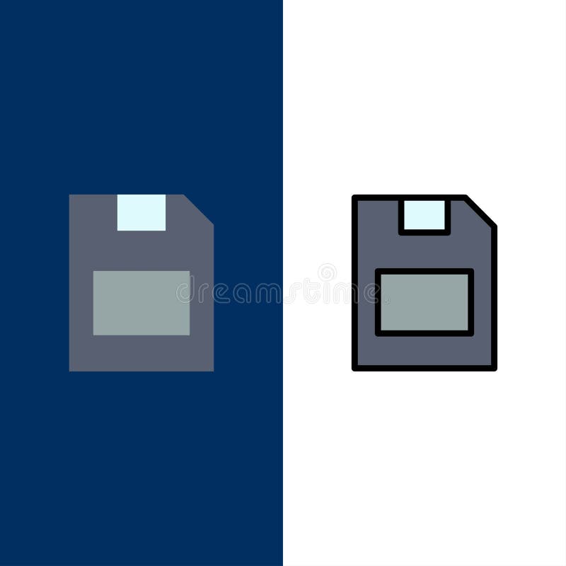 Card, Memory Card, Storage, Data Icons. Flat and Line Filled Icon Set ...