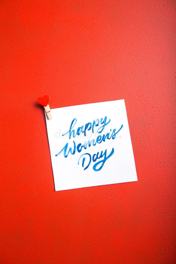 Card Message with Happy Womans Day Word on Red Background Background ...