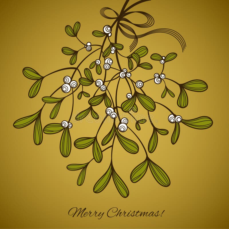 Card with mistletoe stock vector. Illustration of celebration - 28035990