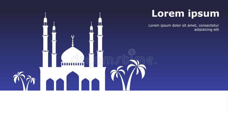 Card with mosque stock vector. Illustration of religion - 61979644