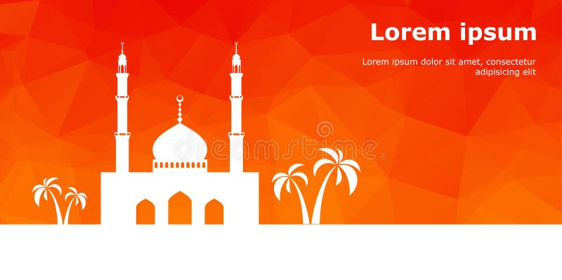 Card with mosque stock vector. Illustration of religion - 61979644