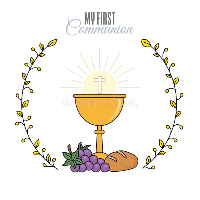 Card My First Communion Invitation Stock Vector - Illustration of ...