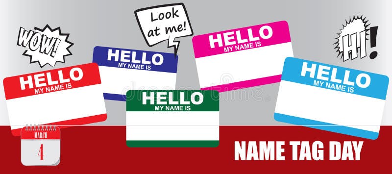 Card Name Tag Day stock vector. Illustration of month - 213931319