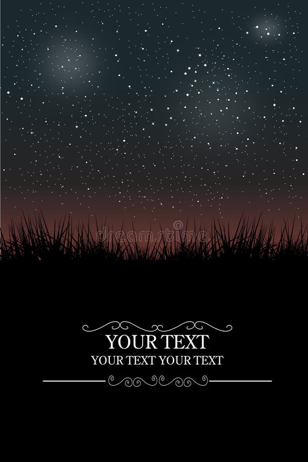 Card with night sky stock illustration. Illustration of galaxy - 15460815