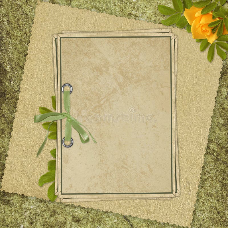 Card from Old Paper on the Abstract Background Stock Illustration ...