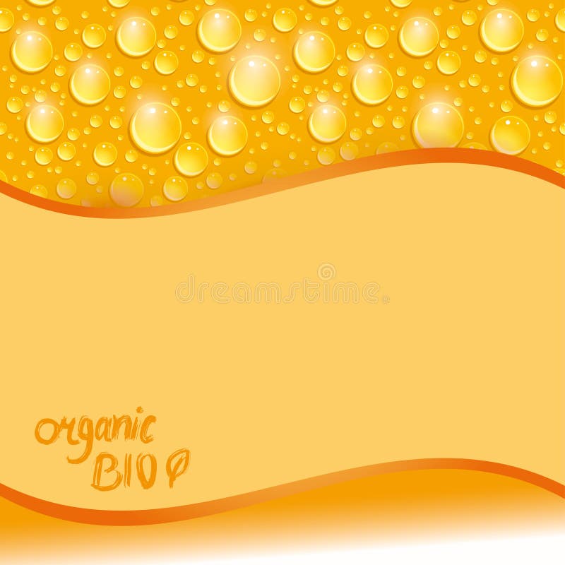 Card with Orange Water Drop. Vector Stock Vector - Illustration of ...