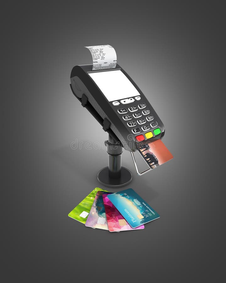 Card Payment Terminal POS Terminal With Credit Cards And Receipt ...