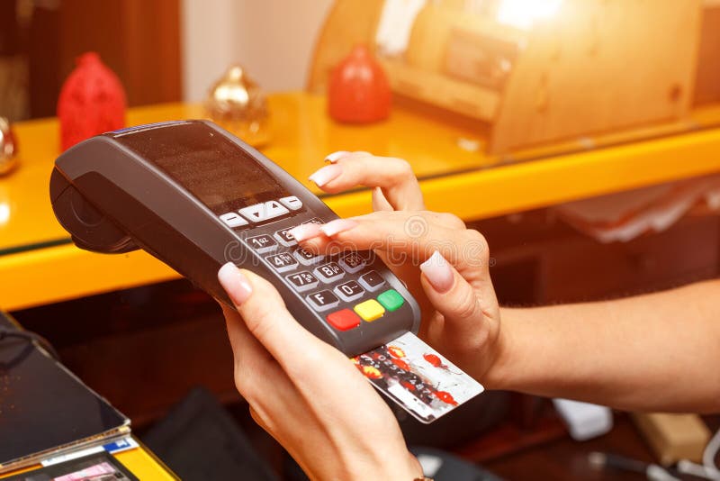 Card Payment Terminal in Hand, Payment Concept Stock Photo - Image of ...
