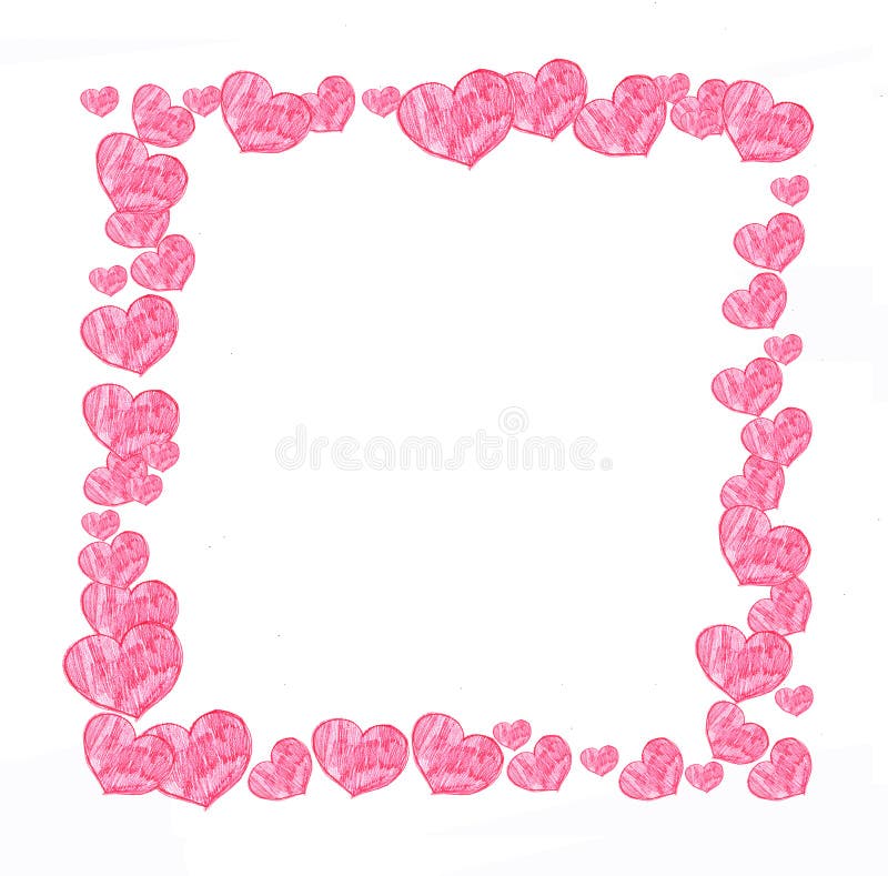 Card with pencil hearts stock illustration. Illustration of bright ...