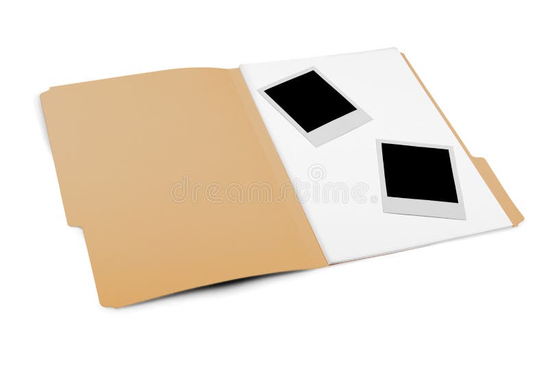 Document Folder with Blank Photo Cards Isolated on Stock Image - Image ...