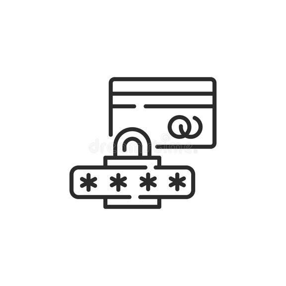 Card PIN code Icon stock vector. Illustration of password - 393576377