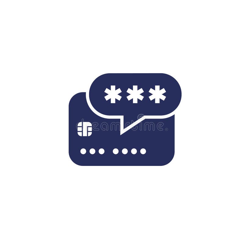 Card PIN Code Icon on White Stock Vector - Illustration of verification ...