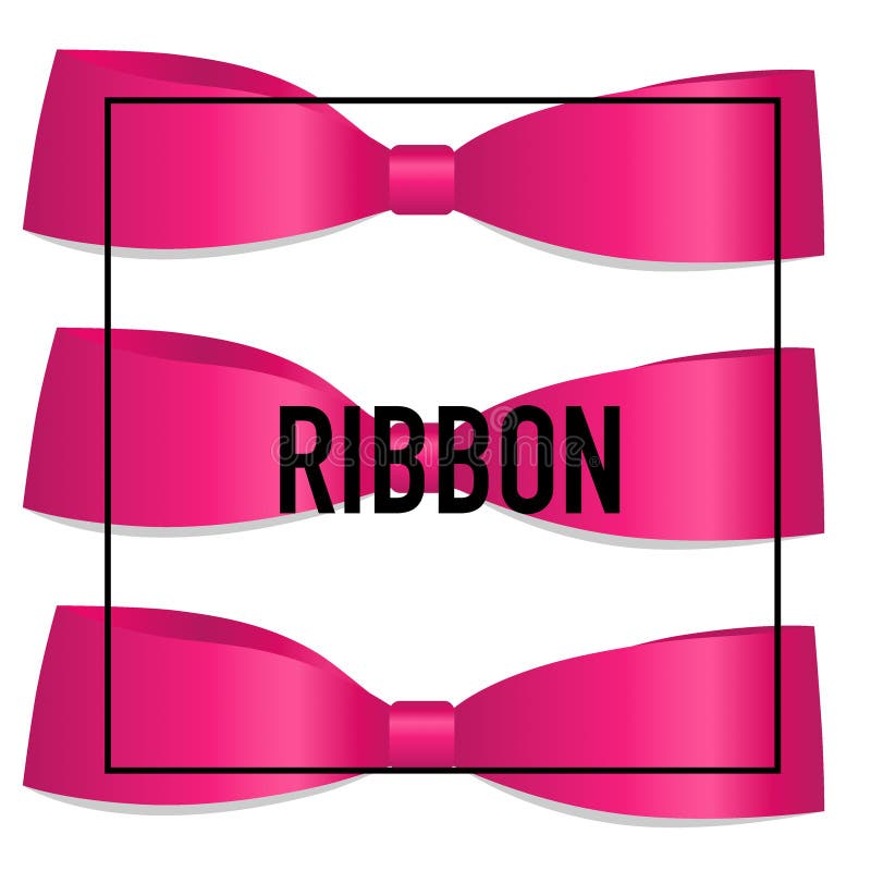 Card with Pink Ribbon and Bow. Vector Illustration Stock Vector ...
