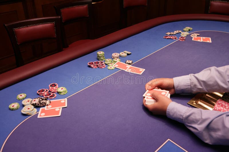 Card player checks hand stock image. Image of challenge - 111737993