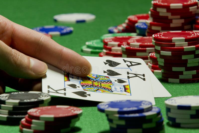 Card Player Revealing His Cards Stock Photo - Image of felt, fortune ...