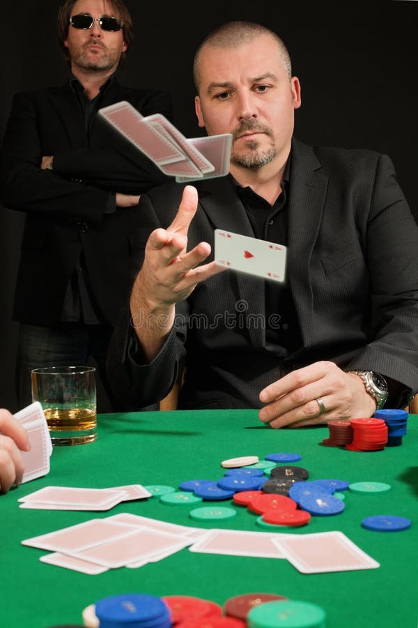 Card Player Throwing in His Hand Stock Photo - Image of casino, table ...