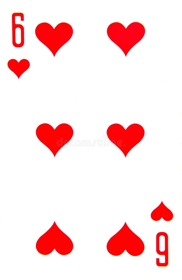 Card Playing Six of Hearts, Suit of Hearts Stock Photo - Image of card ...