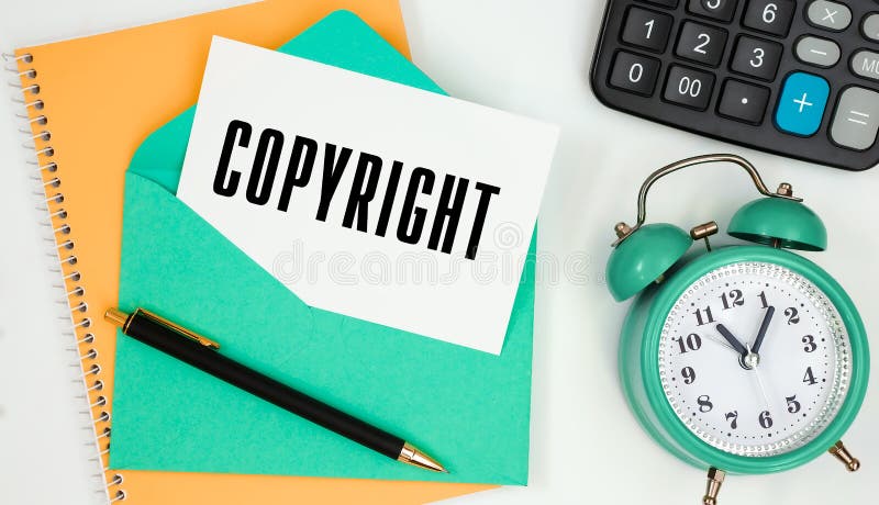 Card on a Postal Envelope with the Text COPYRIGHT Stock Photo - Image ...