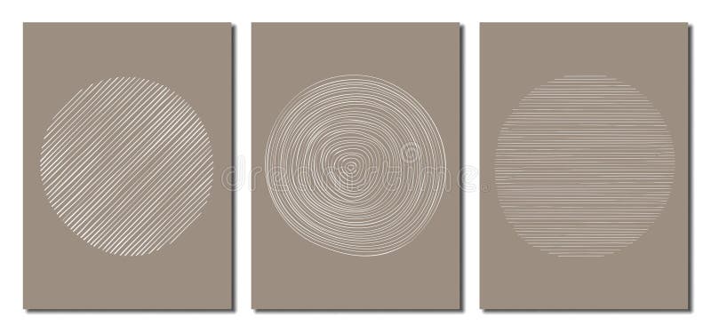 Card or Poster Templates with Abstract Handdrawn Circular Elements ...