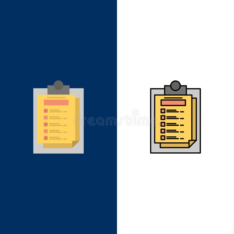 Card, Presentation, Report, File Icons. Flat and Line Filled Icon Set ...