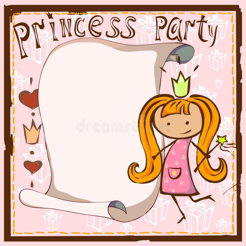 Card for the princess stock vector. Illustration of princess - 52091822