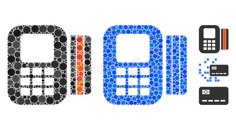 Card Processor Composition Icon of Circle Dots Stock Vector ...