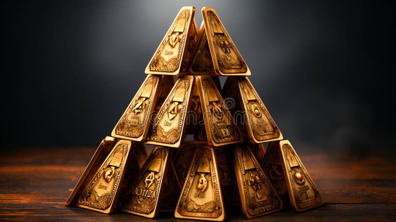 Card Pyramid Isolated on White Stock Illustration - Illustration of ...
