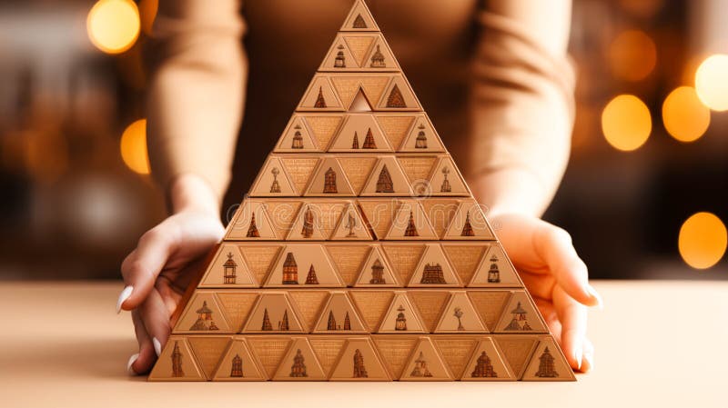 Card Pyramid Isolated on White Stock Illustration - Illustration of ...