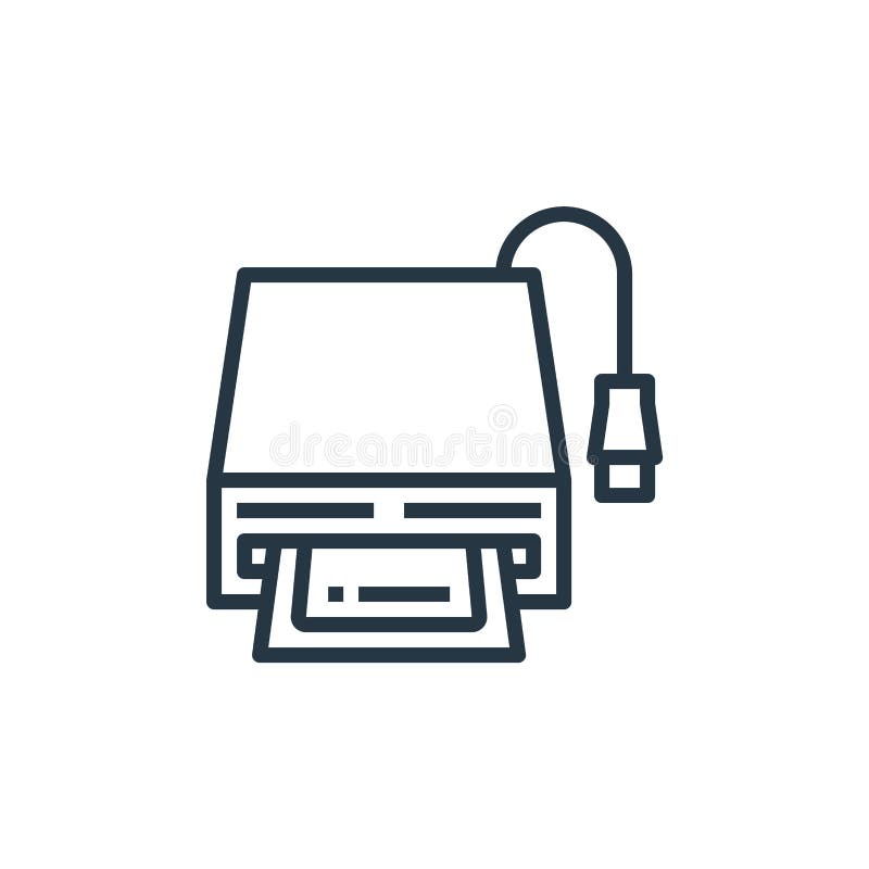 Card Reader Icon Vector from Computer Hardware Concept. Thin Line ...